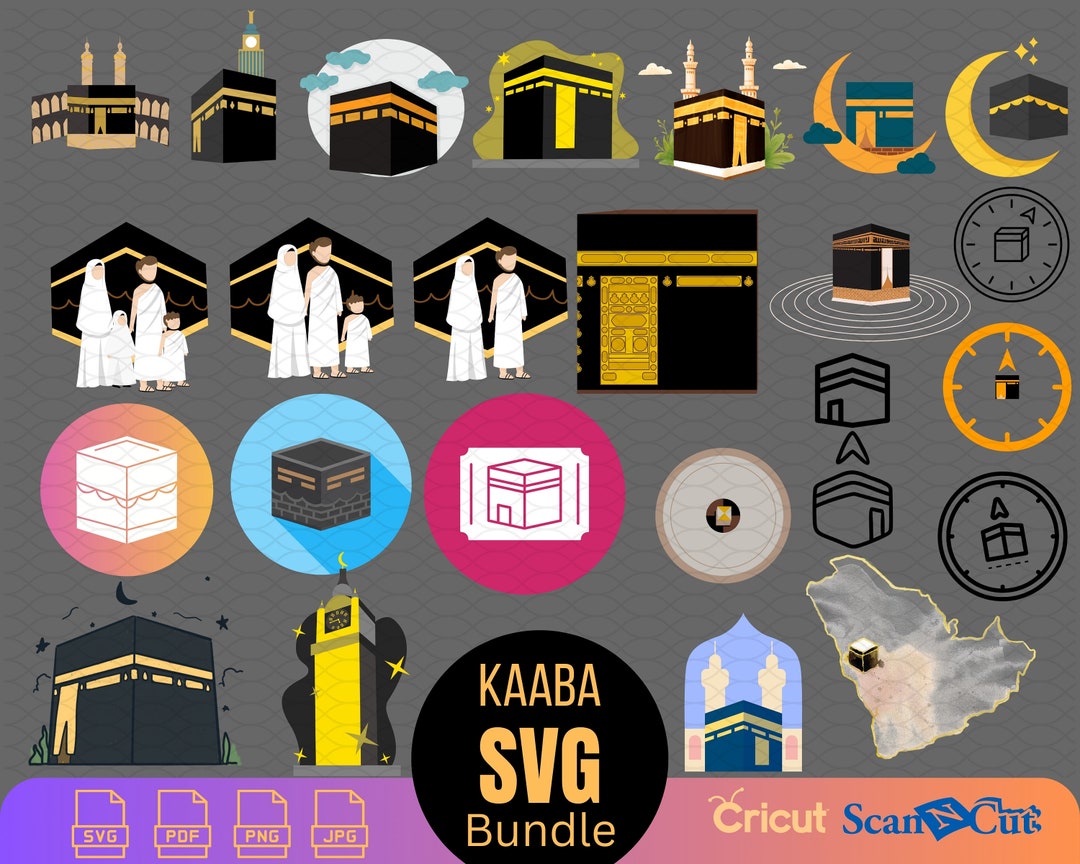 Kaaba SVG Bundle: Mecca Islamic Cricut Cutting Files (digital Download ...