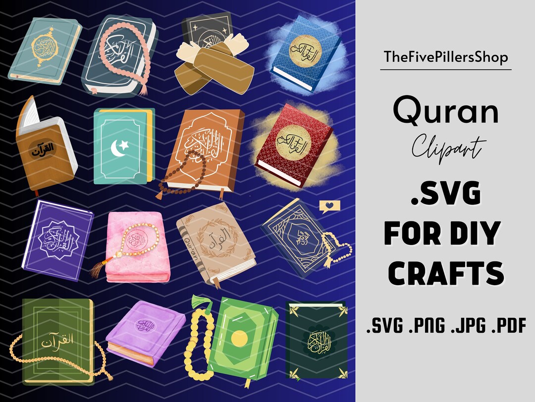 Quran Clipart: Islamic Book Vector Graphics (SVG, PNG) - Etsy