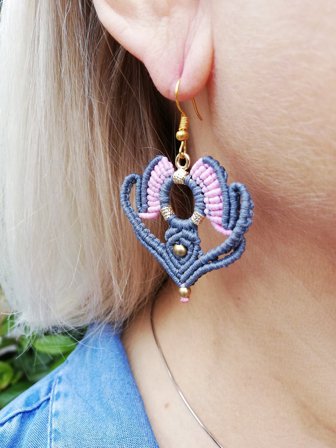 Micro-macrame Jewel. Boho Jewel. Tribal Jewel.chic Jewel. Vintage Brass ...