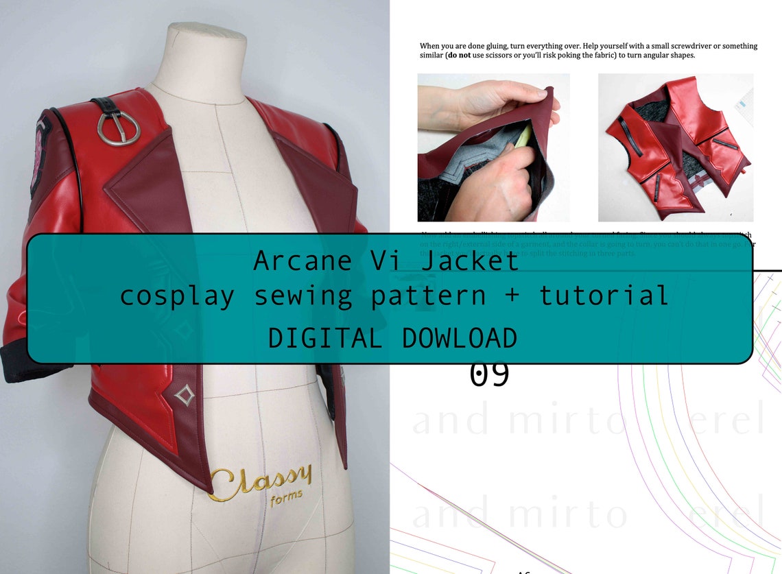 English Tutorial: Arcane Vi League of Legends Cosplay Jacket - Etsy
