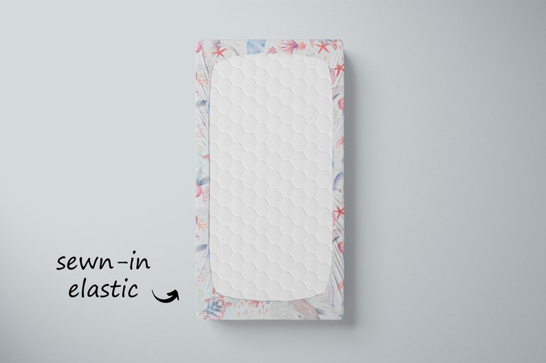 Fitted Crib Sheet for Newborn, Toddler. Ocean Pattern: Whale Turtle ...