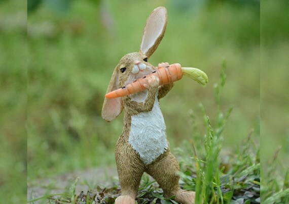 Bunny Playing Carrot Flute Mini Bunny Decoration Mini - Etsy