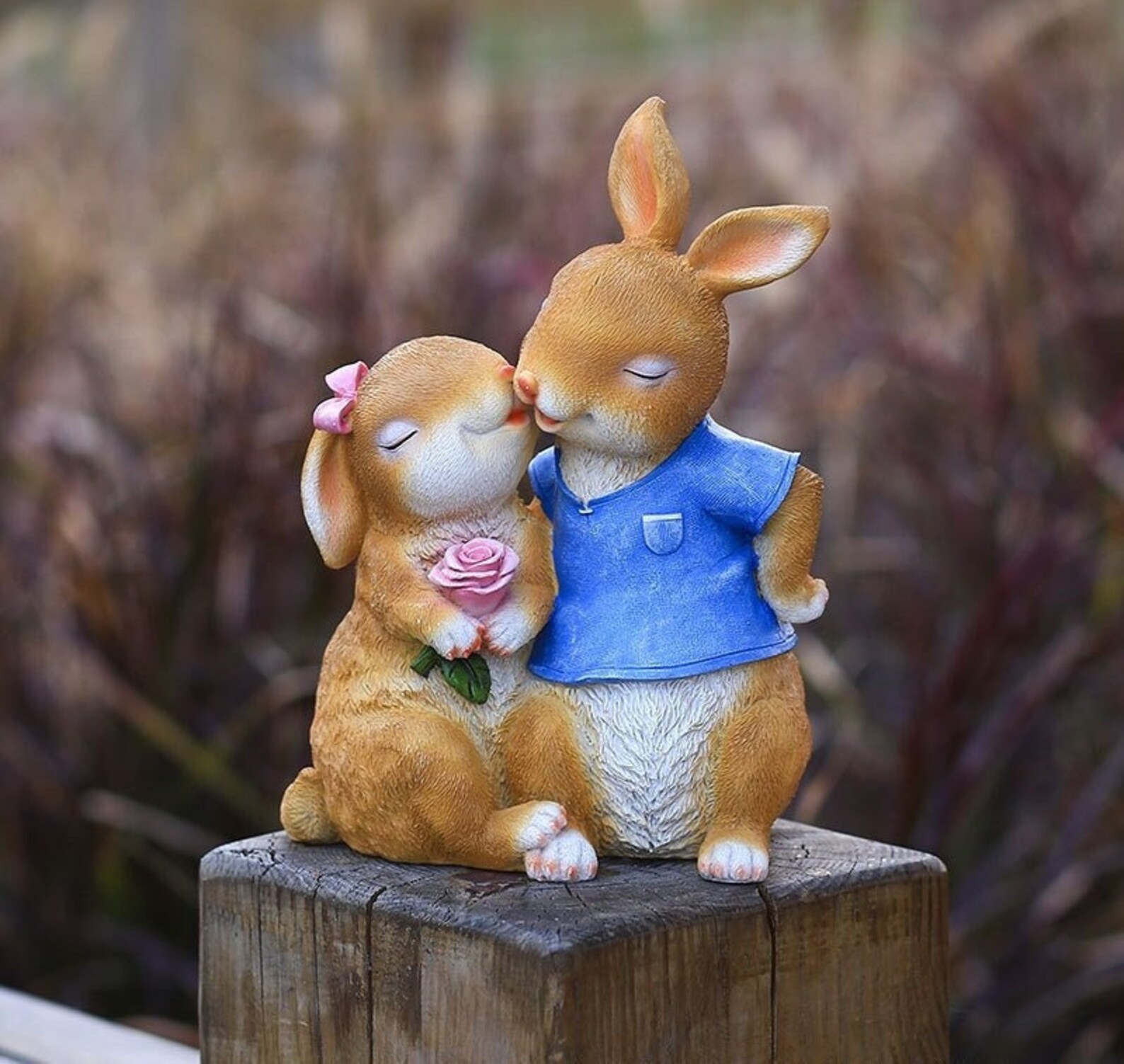 Kissing Bunny Couple, Kissing Rabbit Couple Ornament, Easter Bunny ...