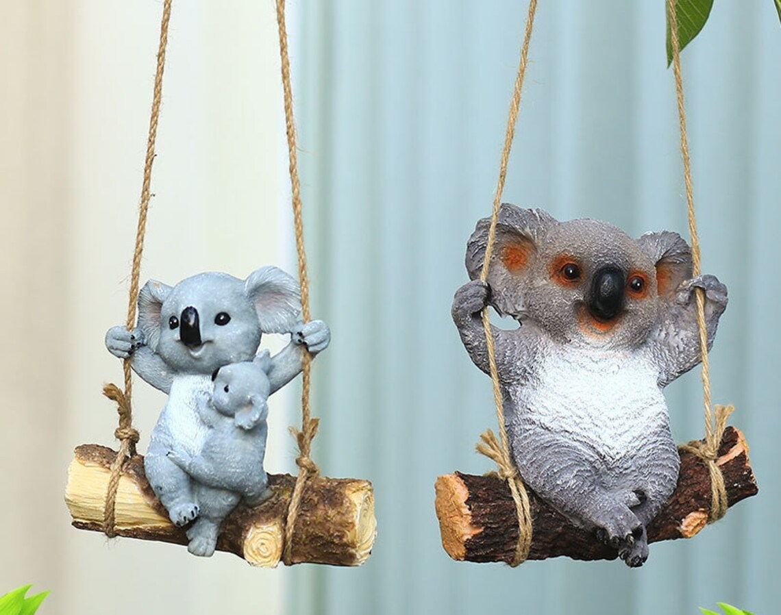 Koala Bears Swing Hanging Cute Animal Resin Simulation - Etsy