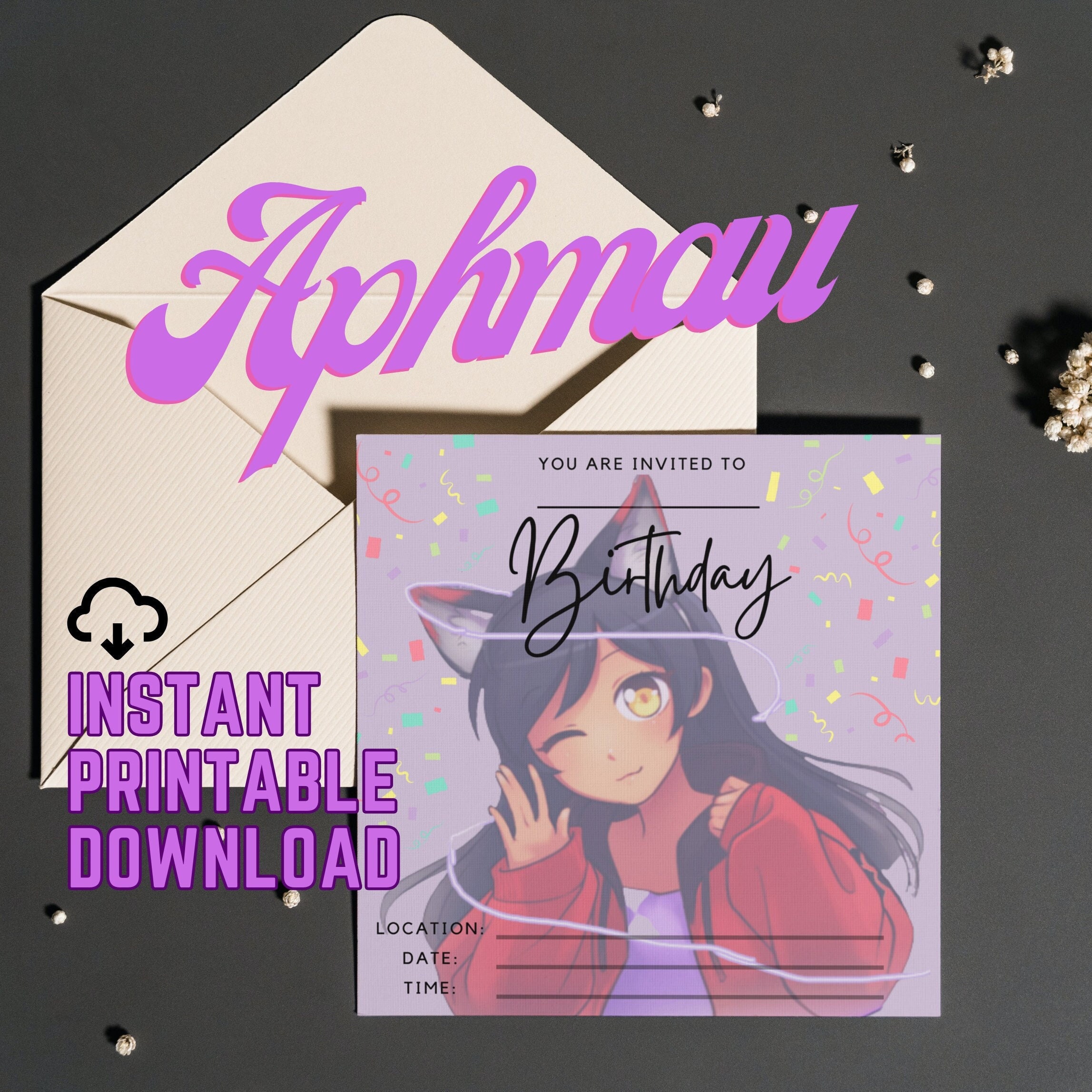 Aphmau Invitations Aphmau Printable Invitations Aphmau Instant Download ...