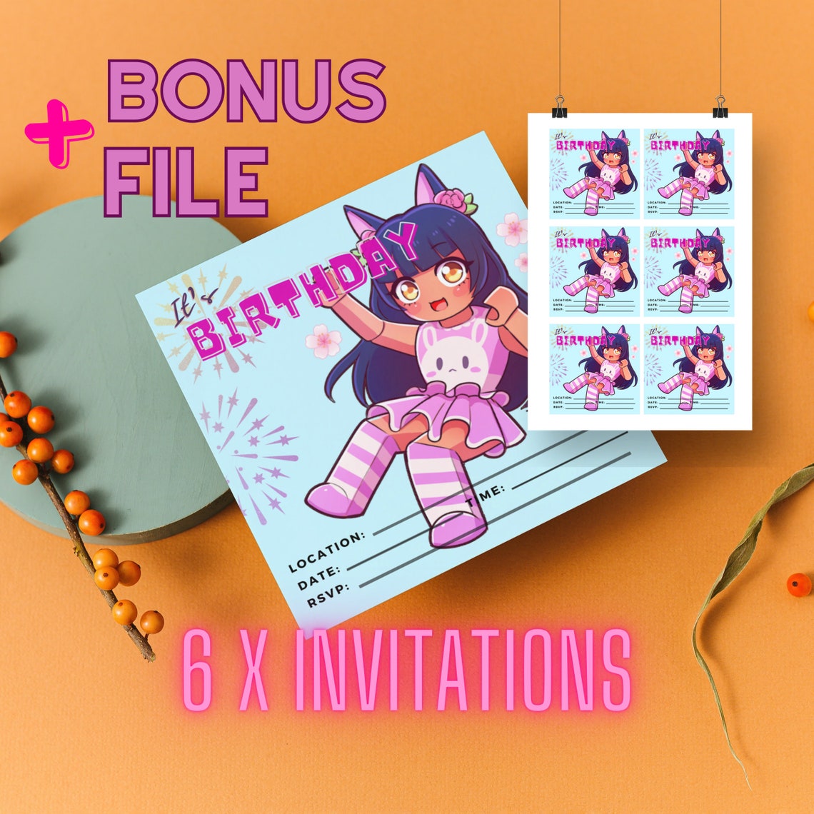 Aphmau Invitations Aphmau Printable Invitations Aphmau Instant Download ...