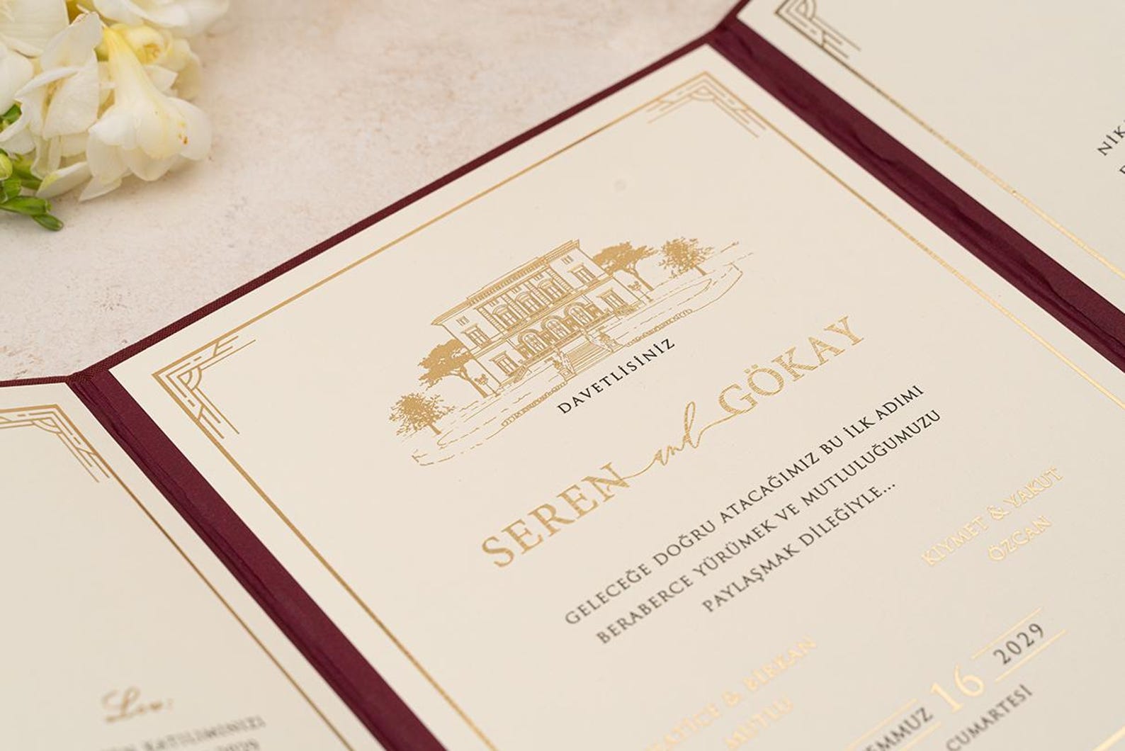 Red Invitation Card Wedding Invitation Bag Linen Fabric Wedding ...