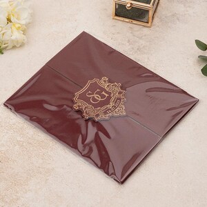 Red Invitation Card Wedding Invitation Bag Linen Fabric Wedding ...