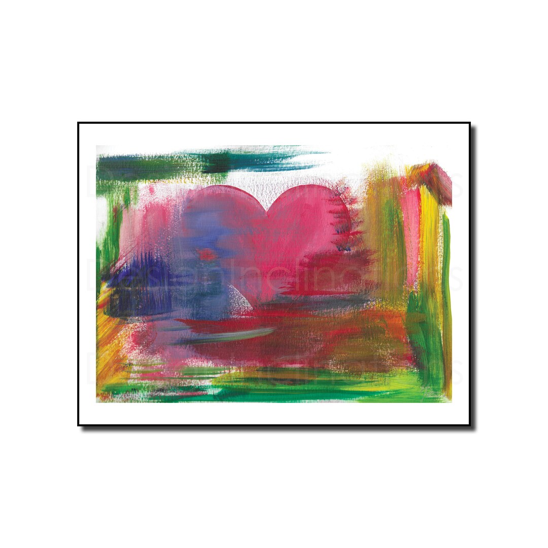 Abstract Heart - Digital Art Print Download of an Orginal Acrylic ...