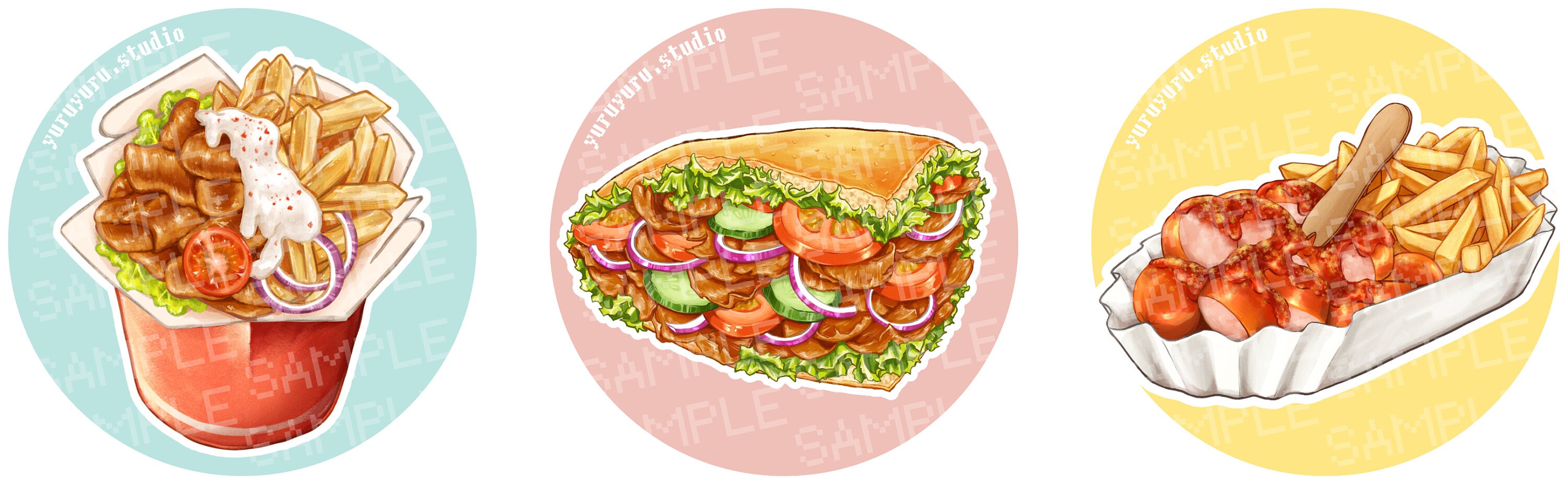 Döner Kebab Imbiss Stickers Set of 3 German Fast Food - Etsy