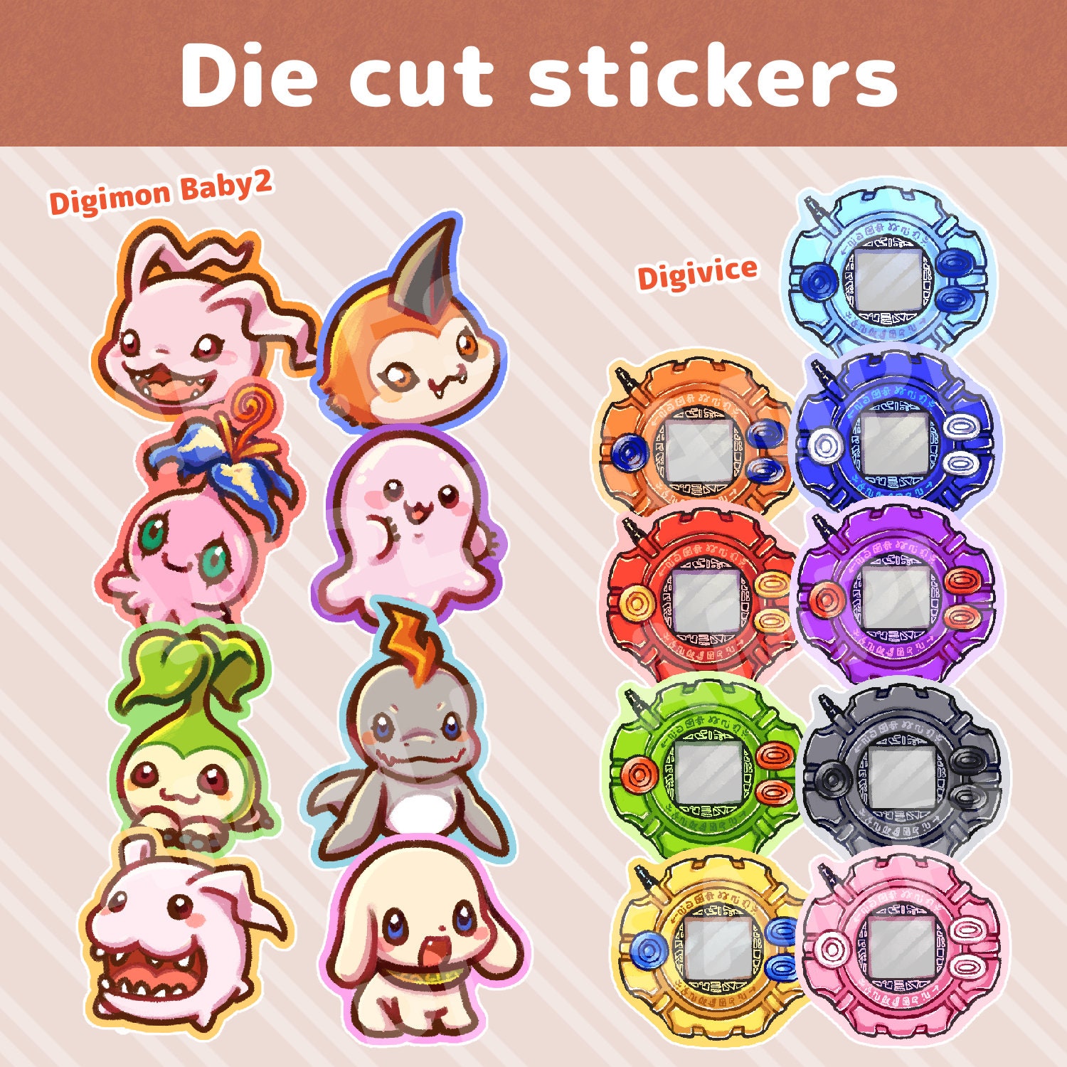 Digimon Adventure Baby2 Vinyl Sticker Sheet / Die Cut Vinyl Stickers ...