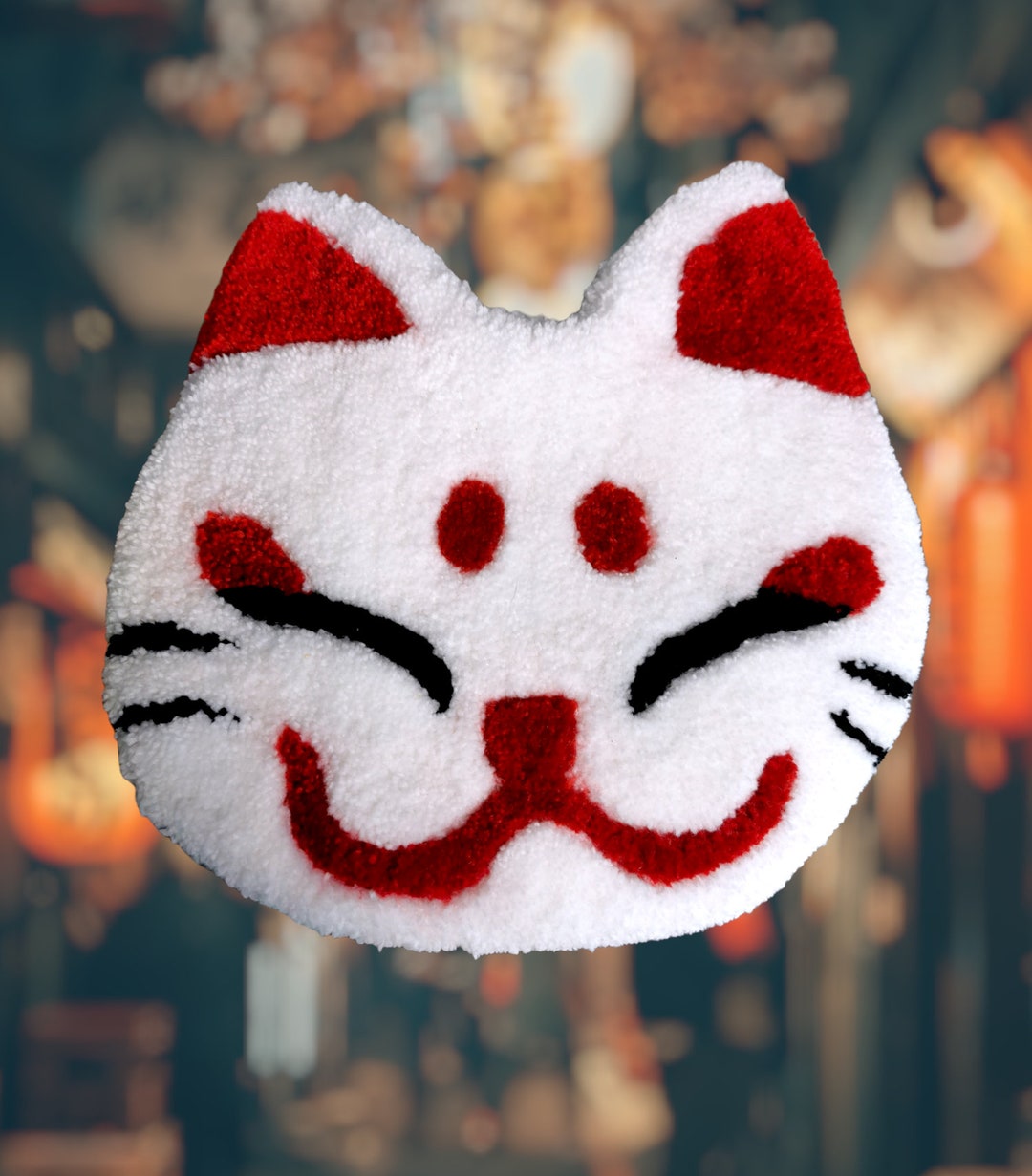 Neko Japanese Style Cat Handmade Tufting Rug / Mini Wall Art - Etsy