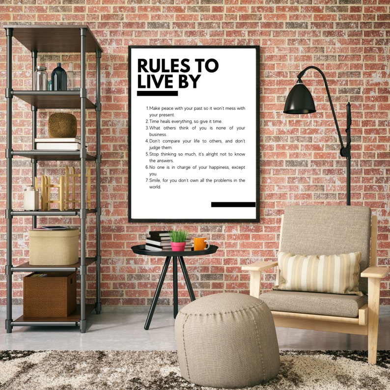 7 Rules to Live By, Motivational Printable Quotes, Hustle, Grind ...