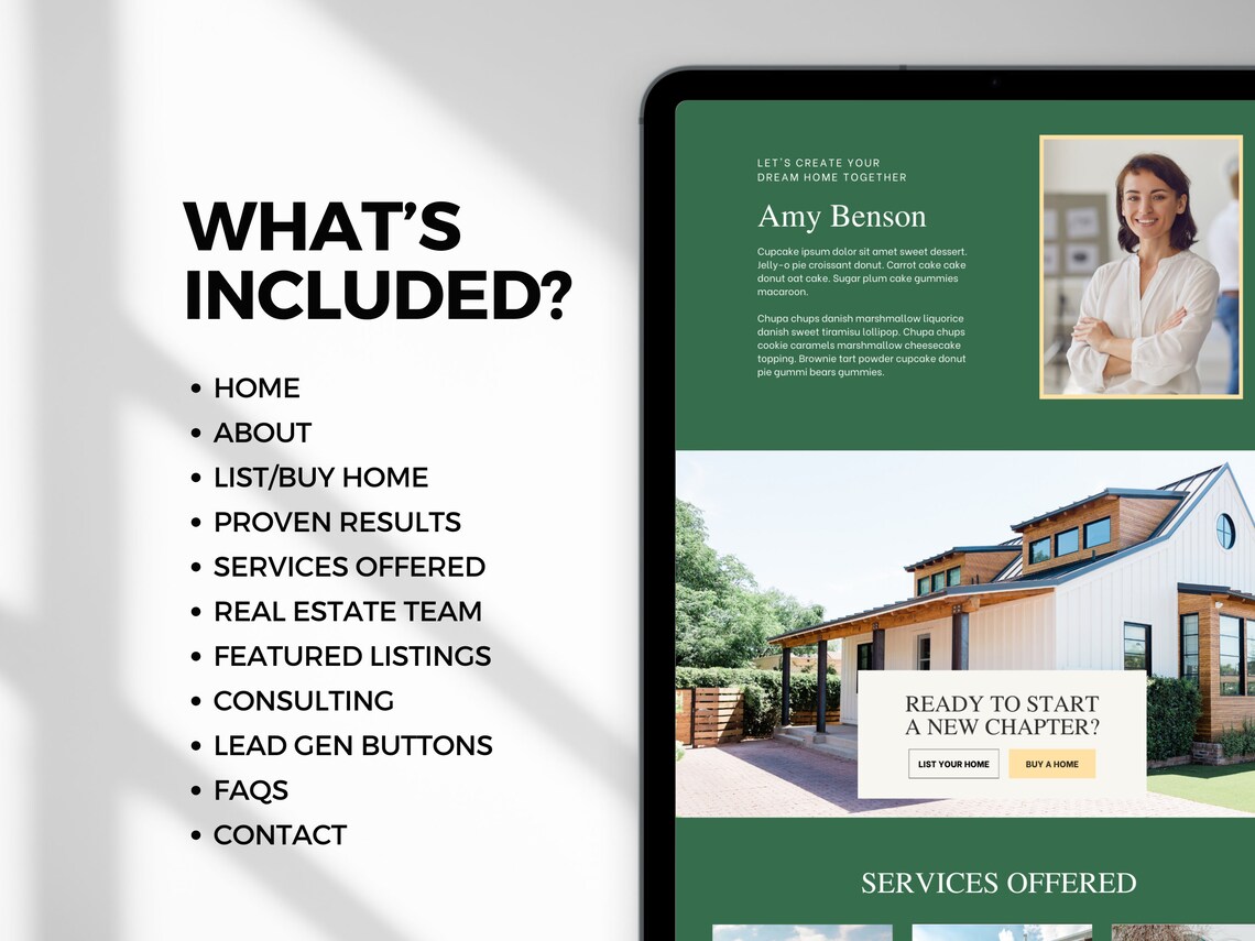 Real Estate Canva Website Template Landing Page Luxury Realtor ...