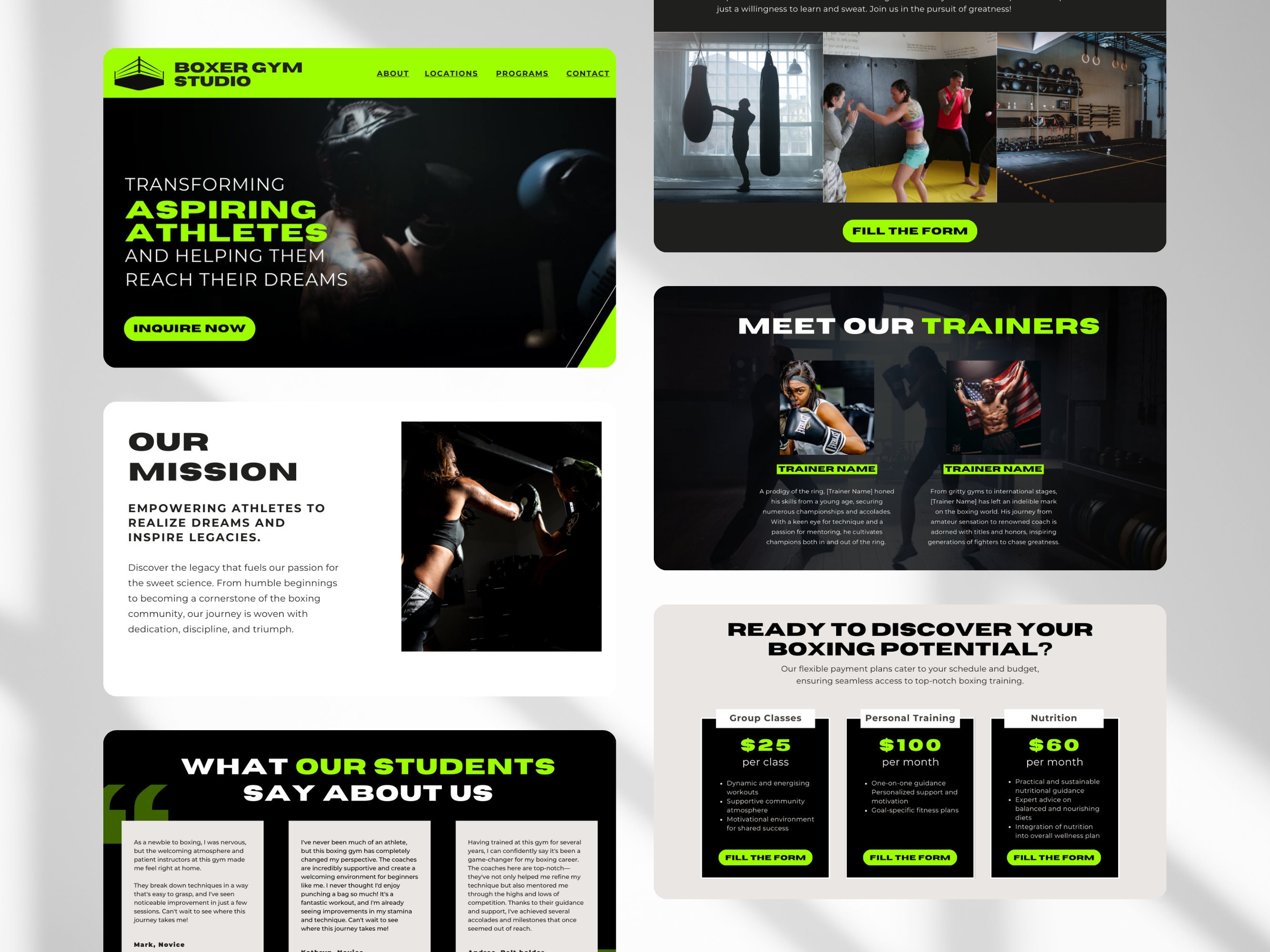 Canva Website Template, Gym Boxing Coach, Fitness Coach Website ...