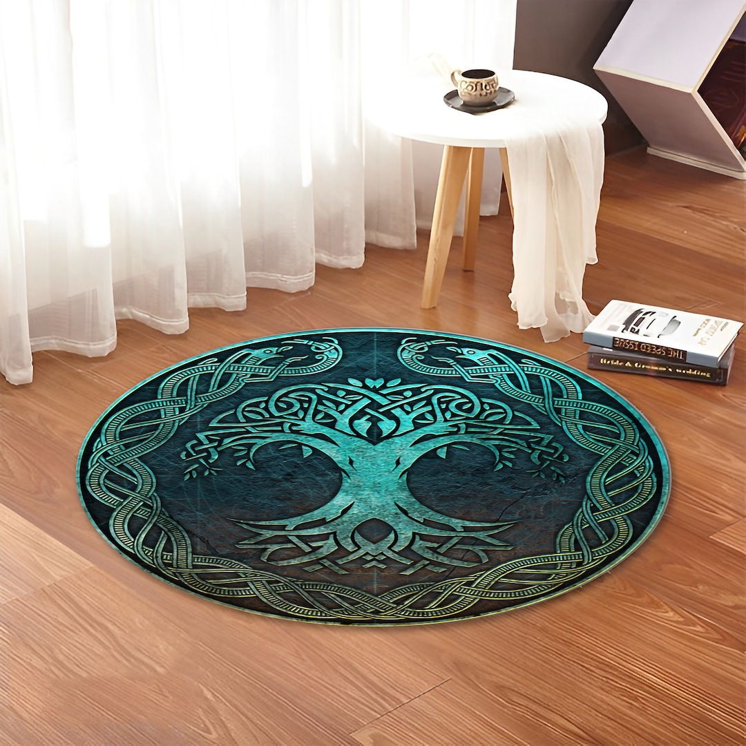 Norse Mythology Viking Decor Rug Valknut Norse Pagan Carpet - Etsy