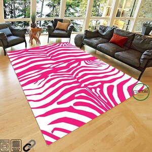 Pink Zebra Rug Preppy Room Decor Preppy Rug College Girls - Etsy