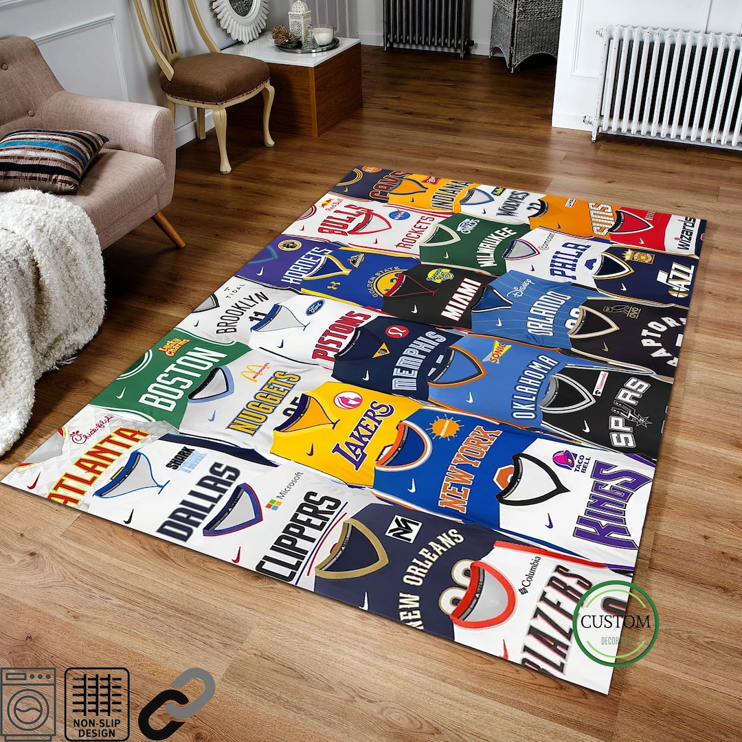 Nba Team Pattern Rug Basketball Team Rug Sports Rug Air - Etsy