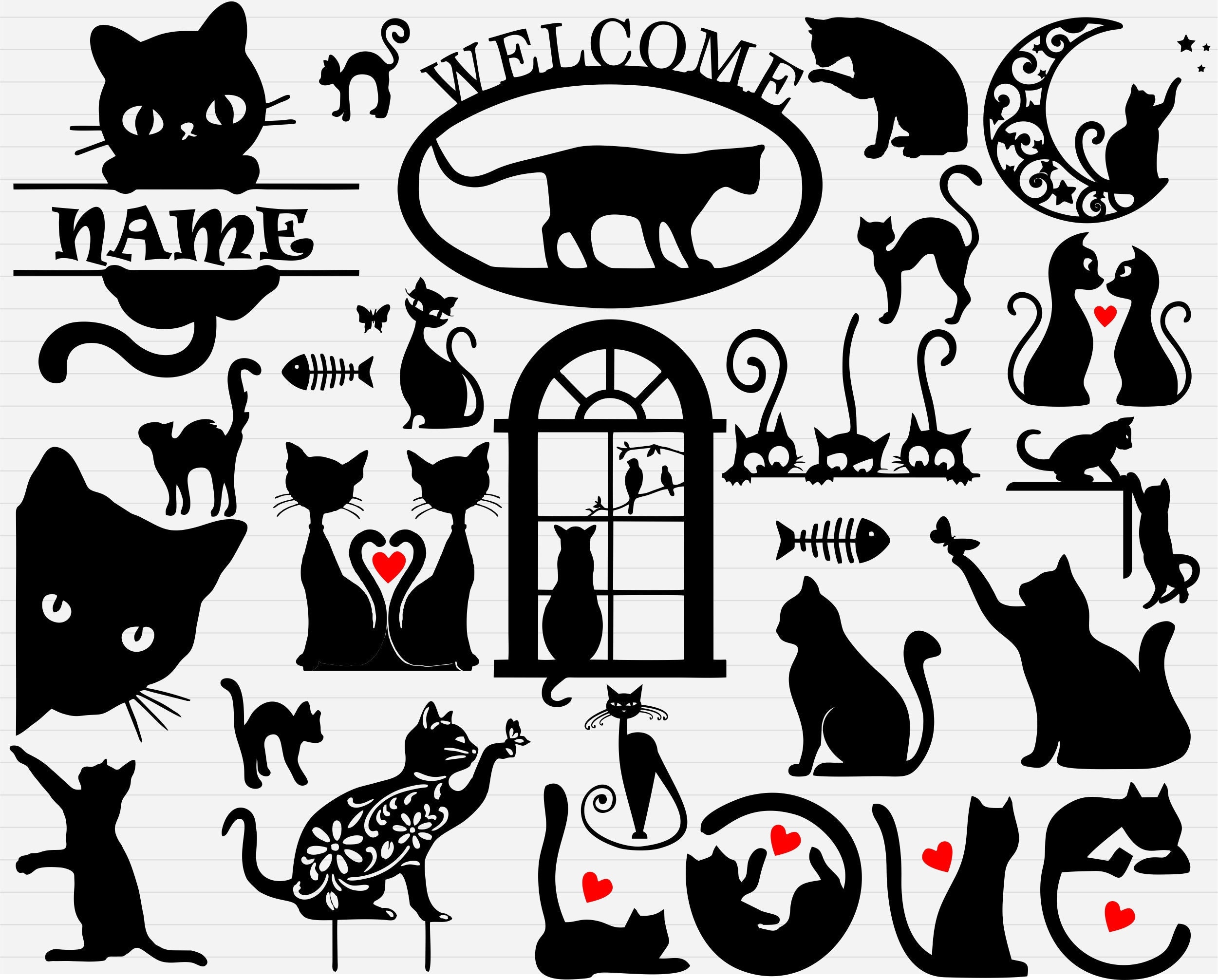 Cat Svg Bundle Cats Dxf Cat Laser Cut Files Cricut - Etsy Canada