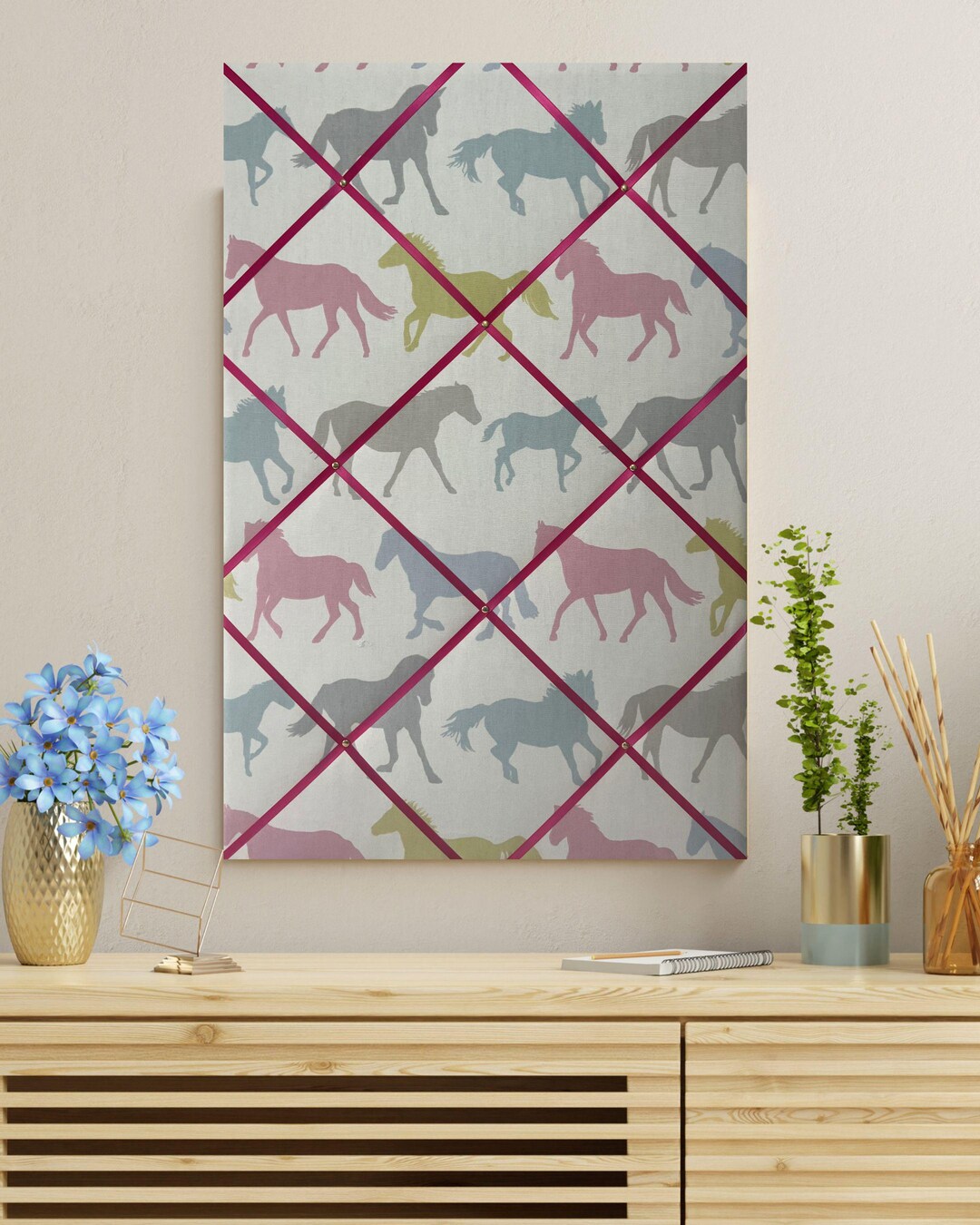 Bespoke Handcrafted Lightly Padded Fabric Notice Memo Bulletin Pin ...