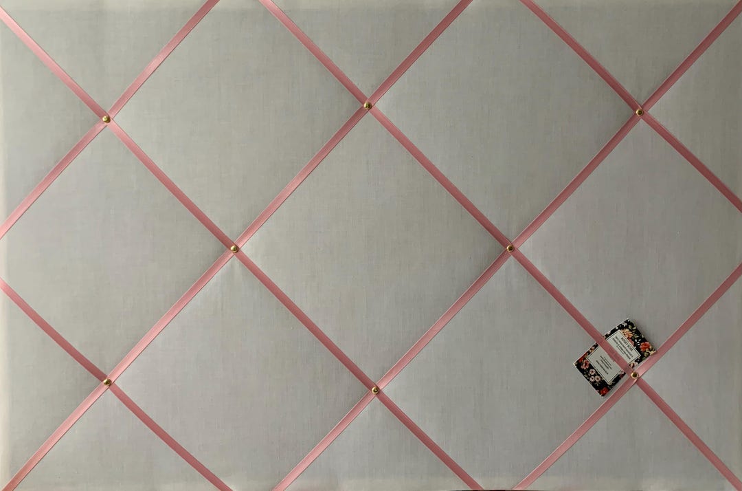 White Cotton Lightly Padded Fabric Notice / Memo Board - Bespoke ...