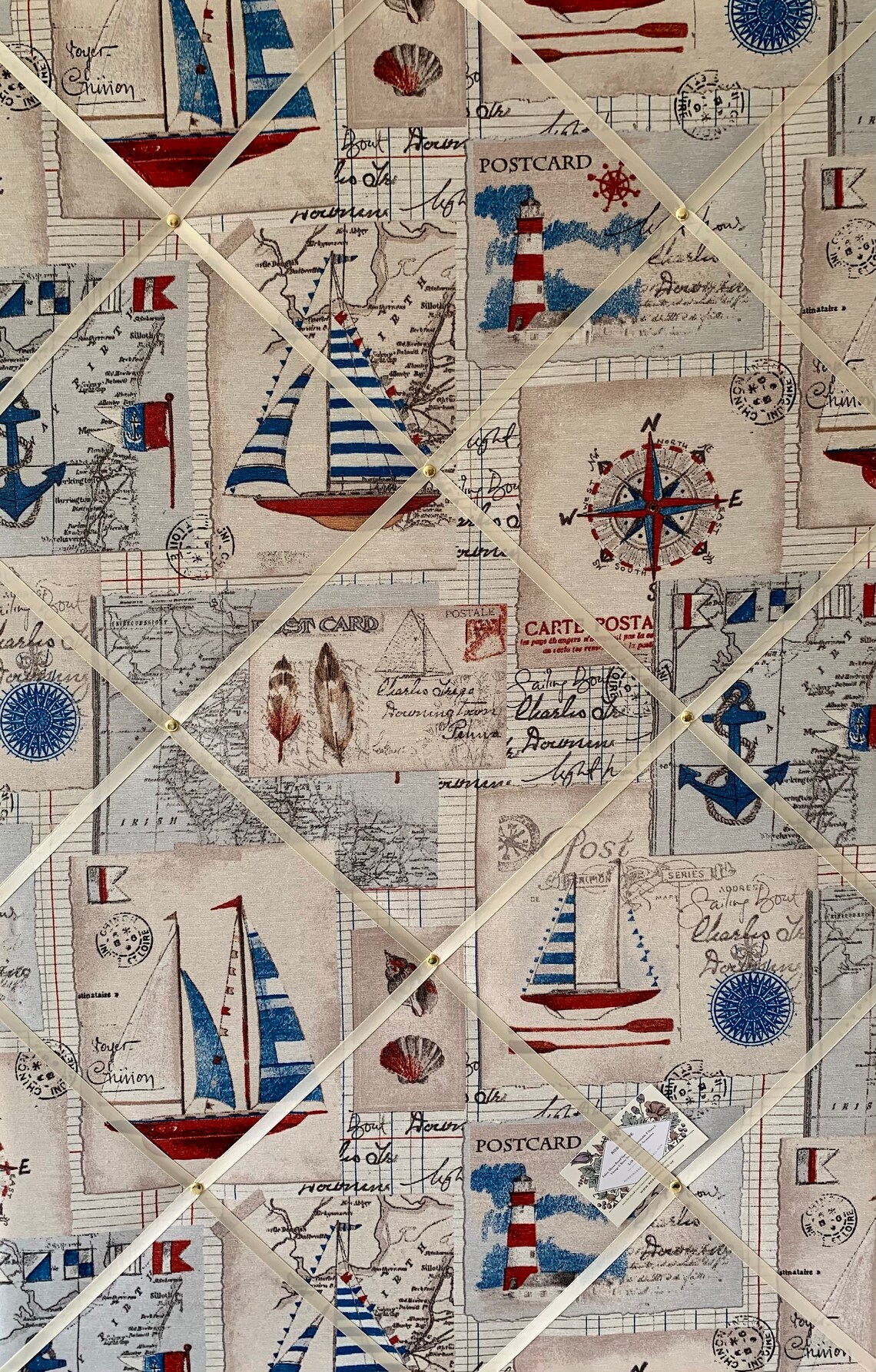 Bespoke Handcrafted Lightly Padded Fabric Notice Bulletin Memo Board ...