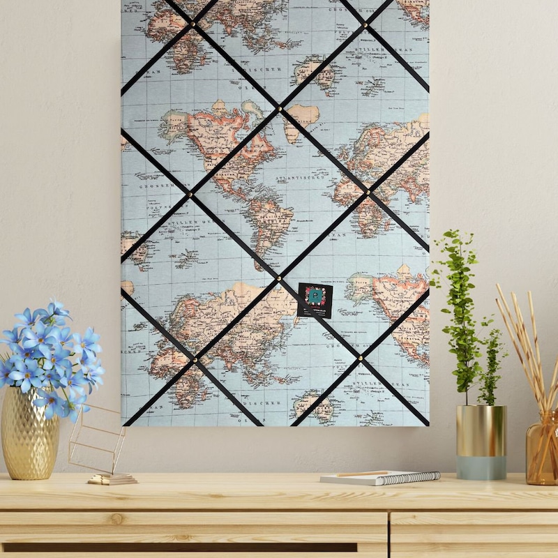 Linen World Map - Etsy