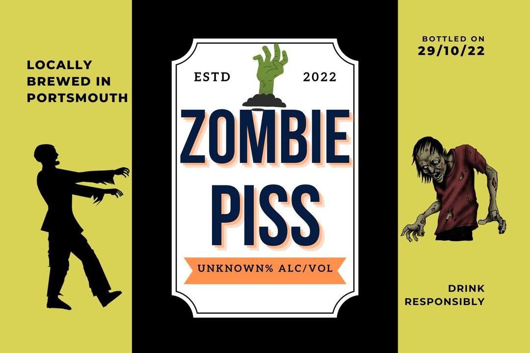 Instant Digital Download PDF Printable - Green Zombie Zombies Urine ...
