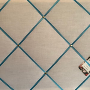 White Cotton Lightly Padded Fabric Notice / Memo Board - Bespoke ...
