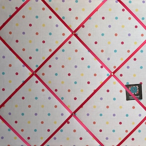 Sunshine Multicolour Dotty Lightly Padded Fabric Notice / Bulletin ...