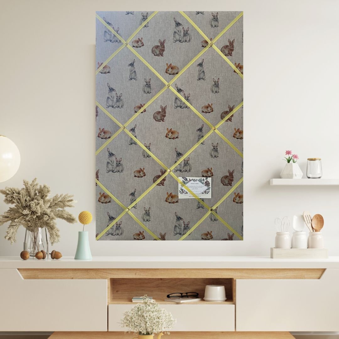 Bespoke Handcrafted Lightly Padded Fabric Notice Bulletin Memo Board ...