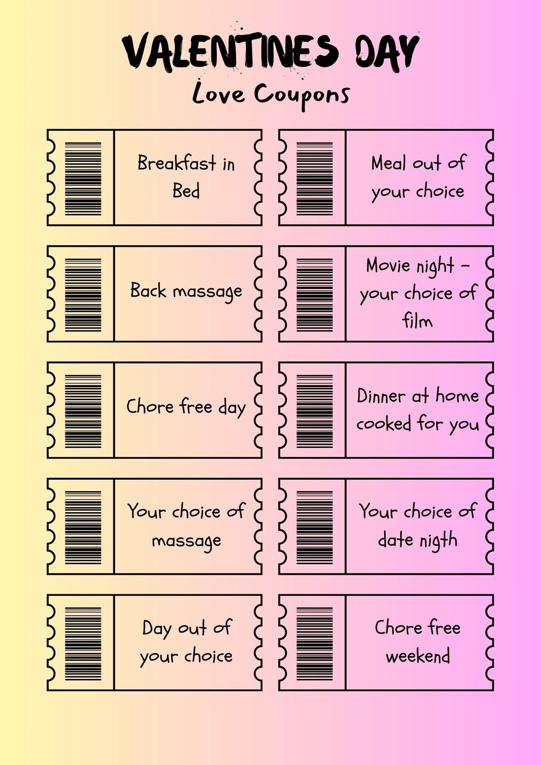 Instant Digital Download PDF & JPG Printable - Cute Valentines Day Gift ...