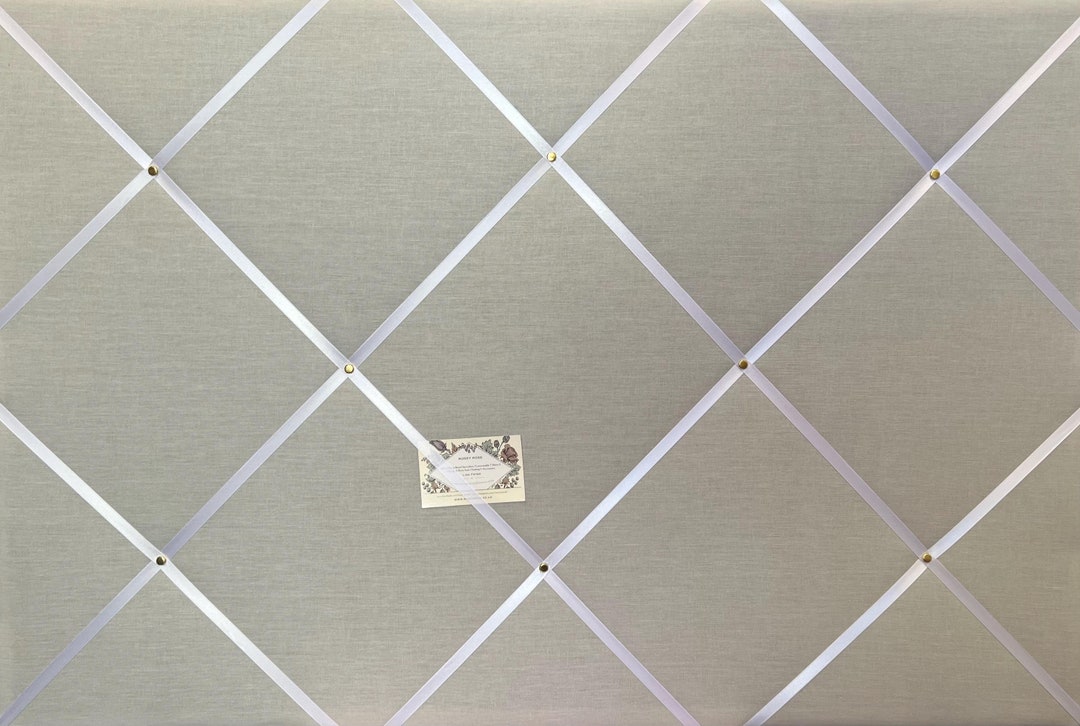 Beige Lightly Padded Fabric Notice / Memo Board - Handcrafted & Bespoke ...