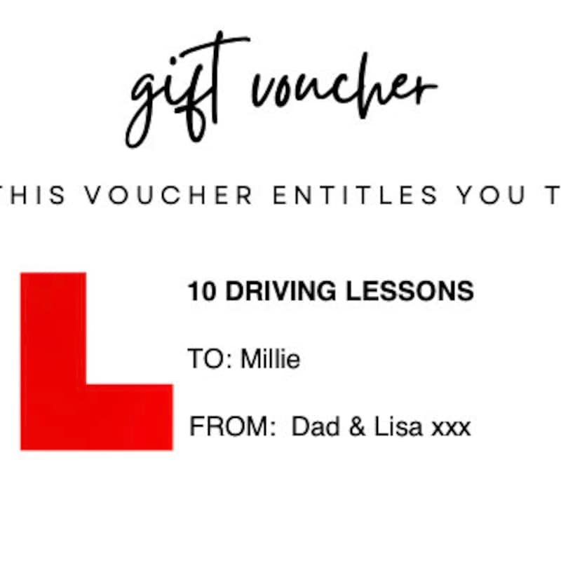 Driving Lesson Voucher - Etsy UK