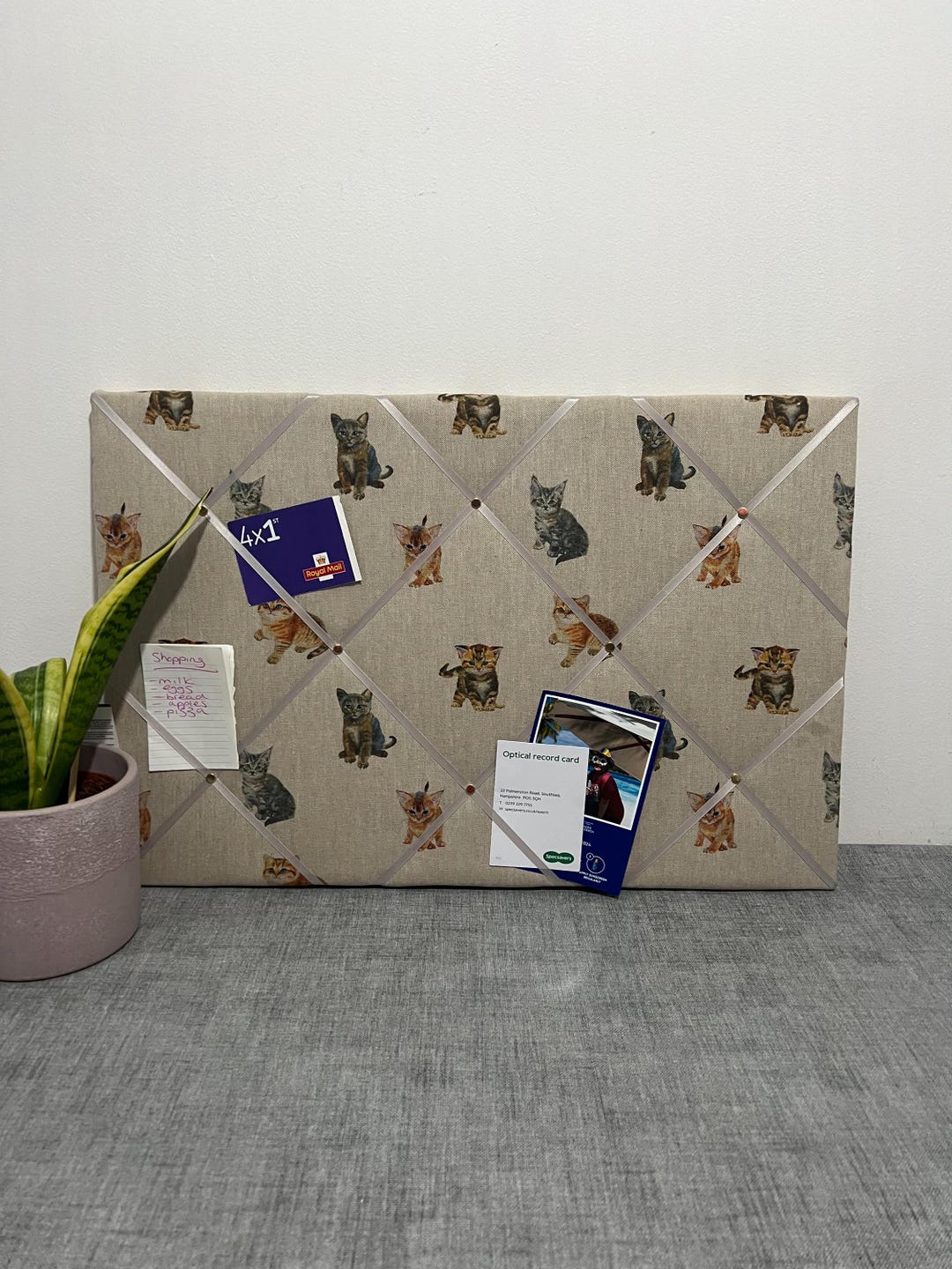 Bespoke Handcrafted Lightly Padded Fabric Notice / Memo Board Made ...