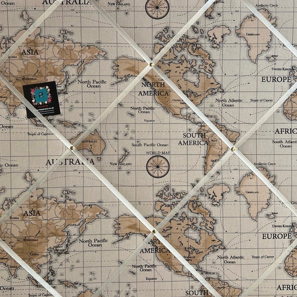World Map Notice Board - Etsy