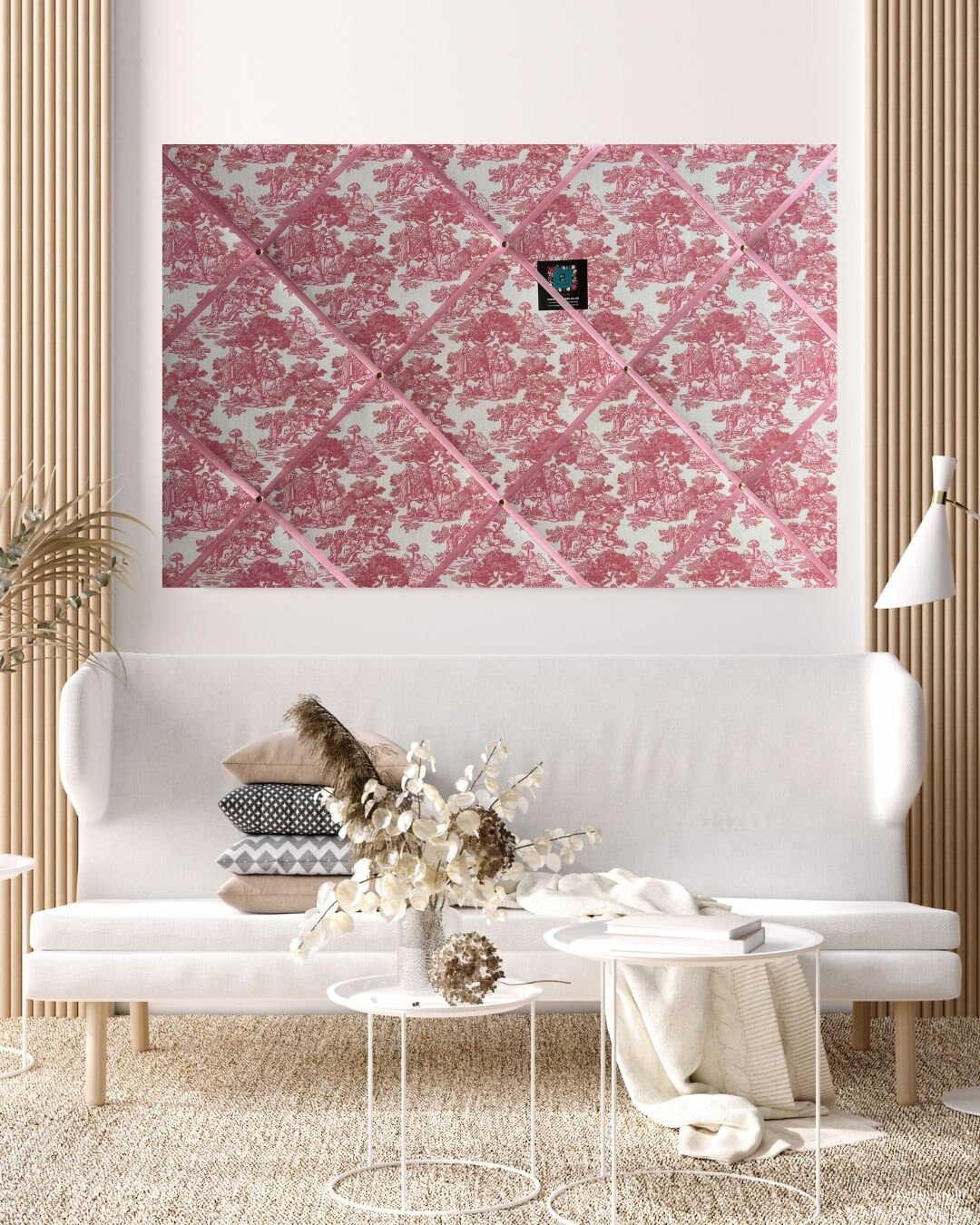 Bespoke Handcrafted Lightly Padded Fabric Notice Bulletin Memo Board ...