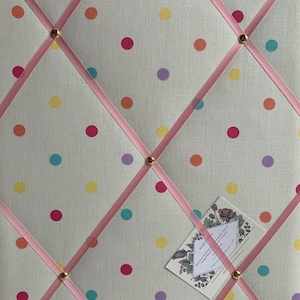 Sunshine Multicolour Dotty Lightly Padded Fabric Notice / Bulletin ...