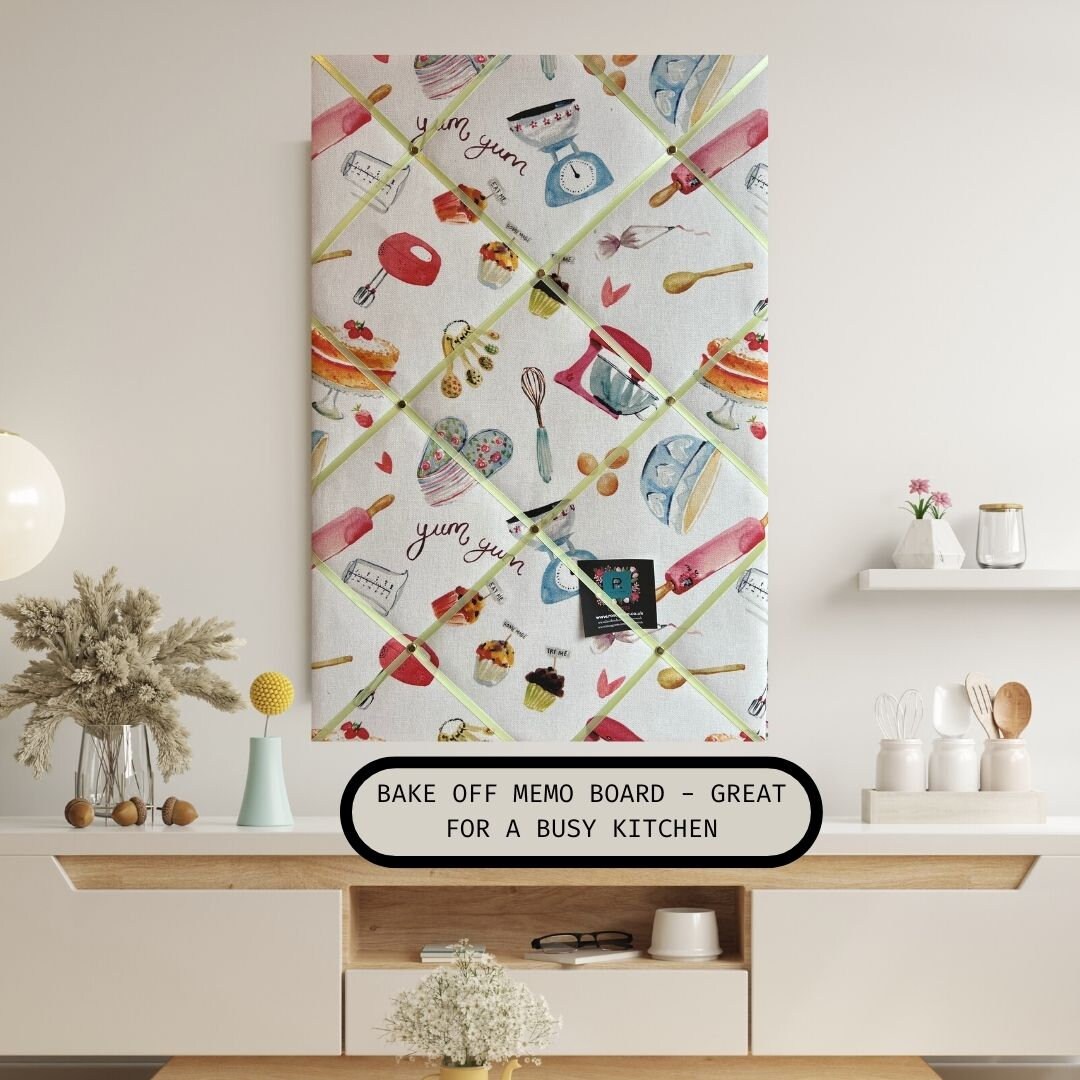 Bespoke Handcrafted Lightly Padded Fabric Notice / Memo Bulletin Board ...