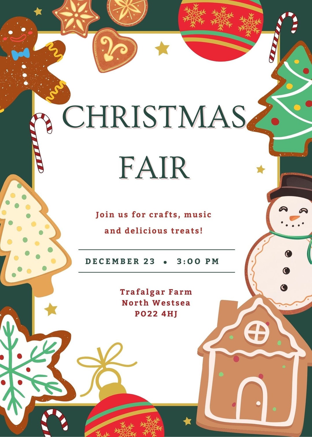 Personalised With Your Details Customised Christmas Fair Invitation ...