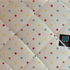 Sunshine Multicolour Dotty Lightly Padded Fabric Notice / Bulletin ...