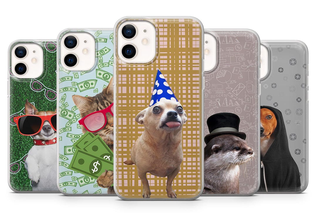 Animal Phone Case Meme Cover for iPhone 16E, 15, 14, 13, 12 Samsung S25 ...
