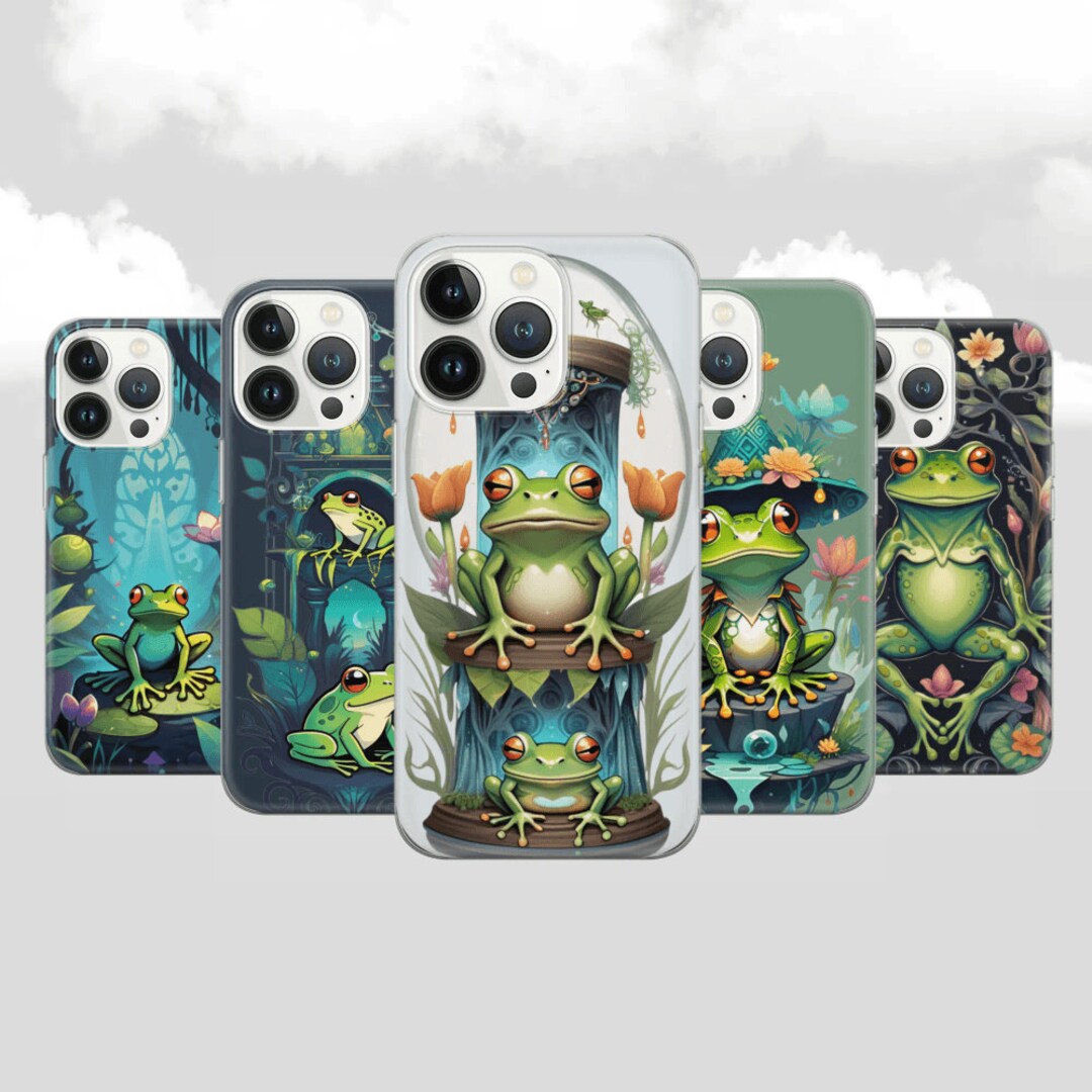 Aesthetic Phone Case Frog Cover for iPhone 16E, 15, 14, 13, 12 Samsung ...