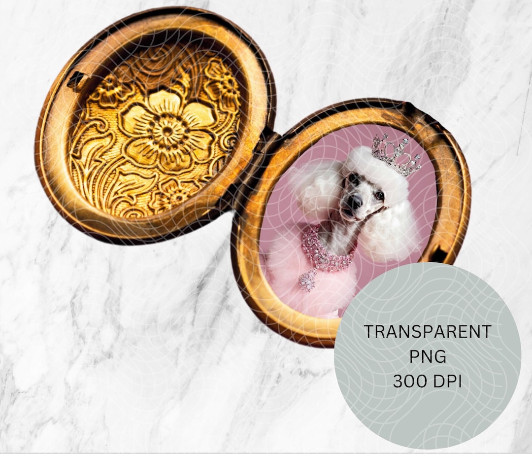 Locket White Princess Poodle X5 Clip Art Bundle, Poodle Download - Etsy
