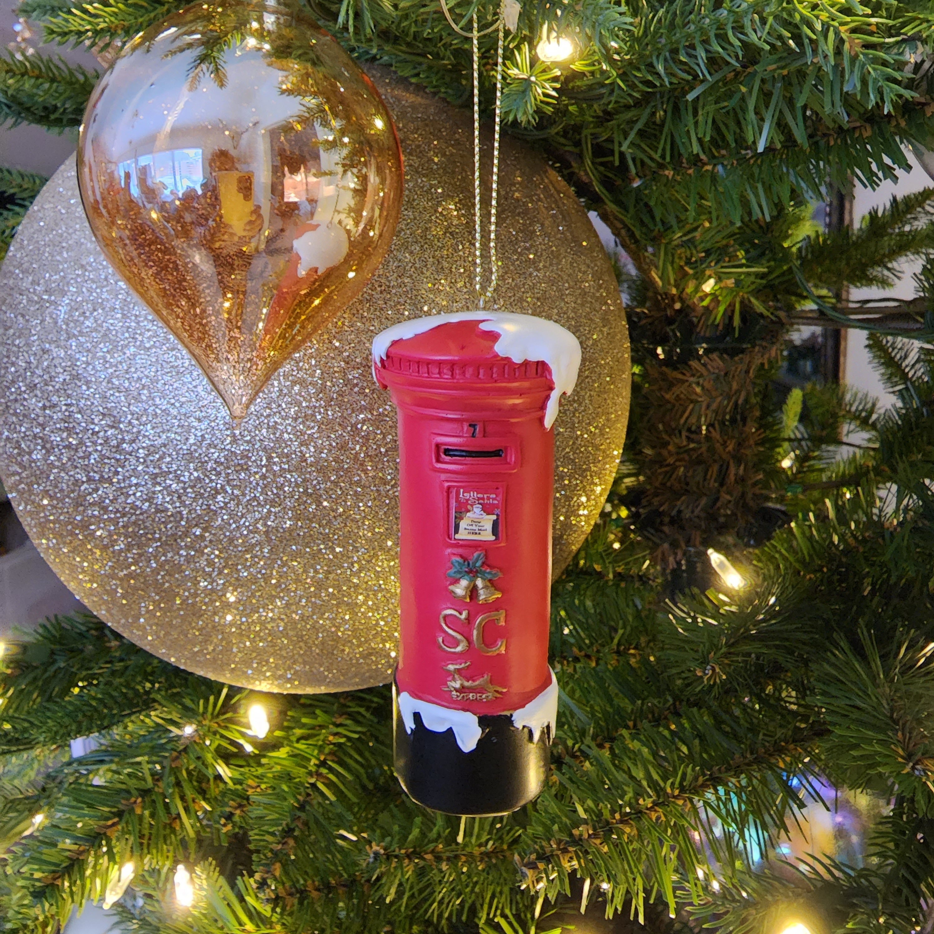 Red Letter Box Hanging Christmas Tree Decoration Ornament Bauble - Etsy