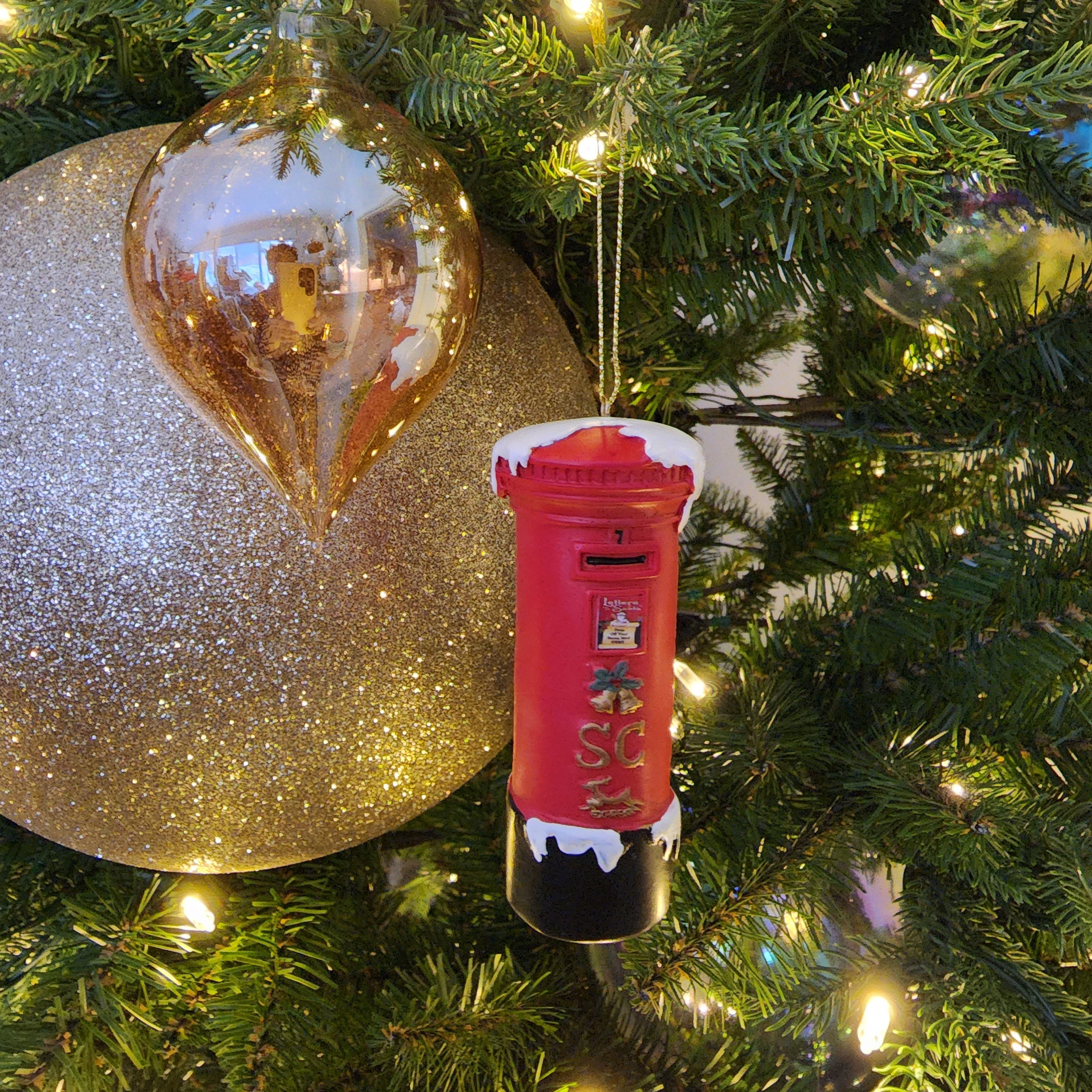 Red Letter Box Hanging Christmas Tree Decoration Ornament Bauble - Etsy