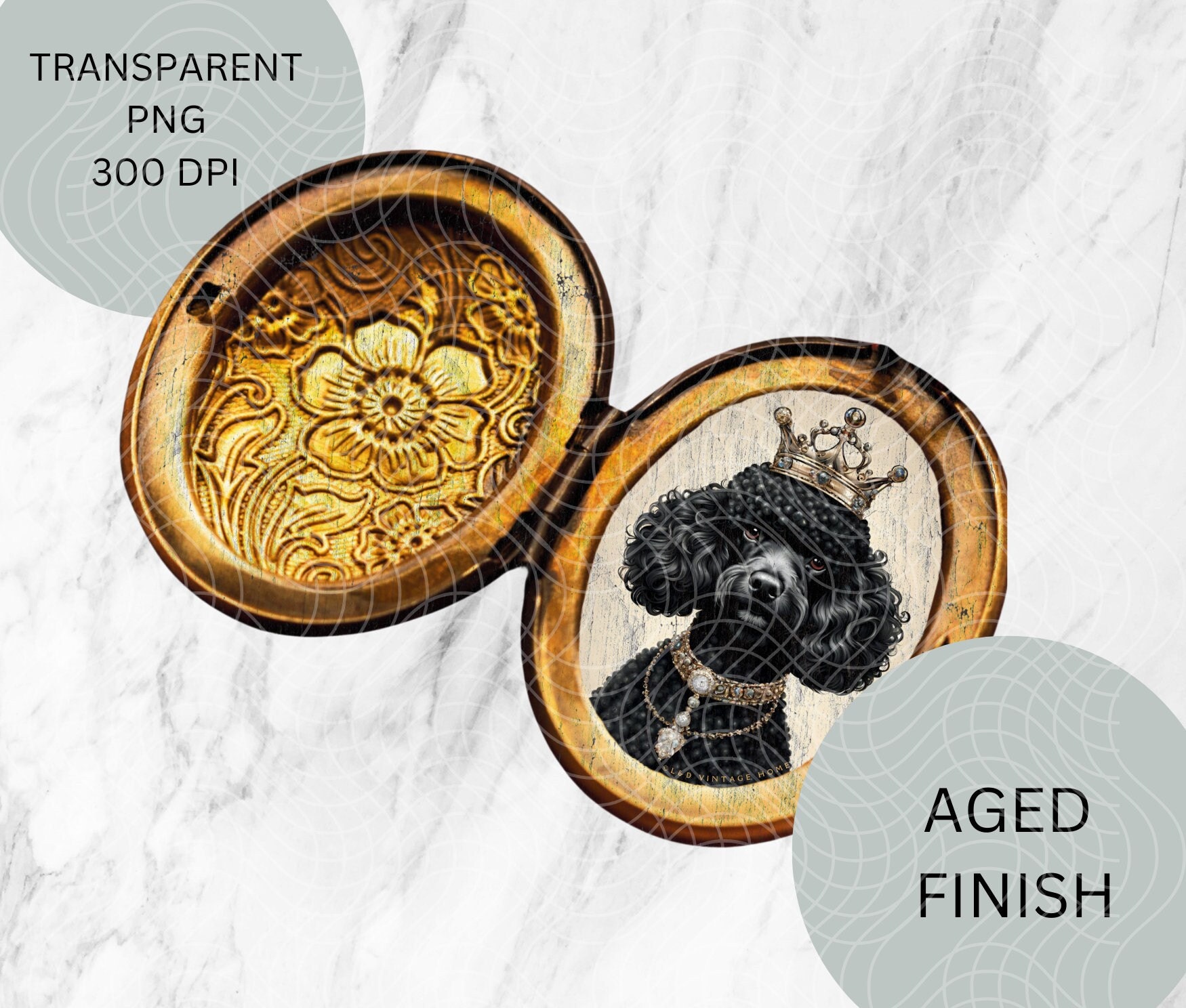 Locket Black Poodle X7 Clip Art Bundle, Poodle Download - Etsy