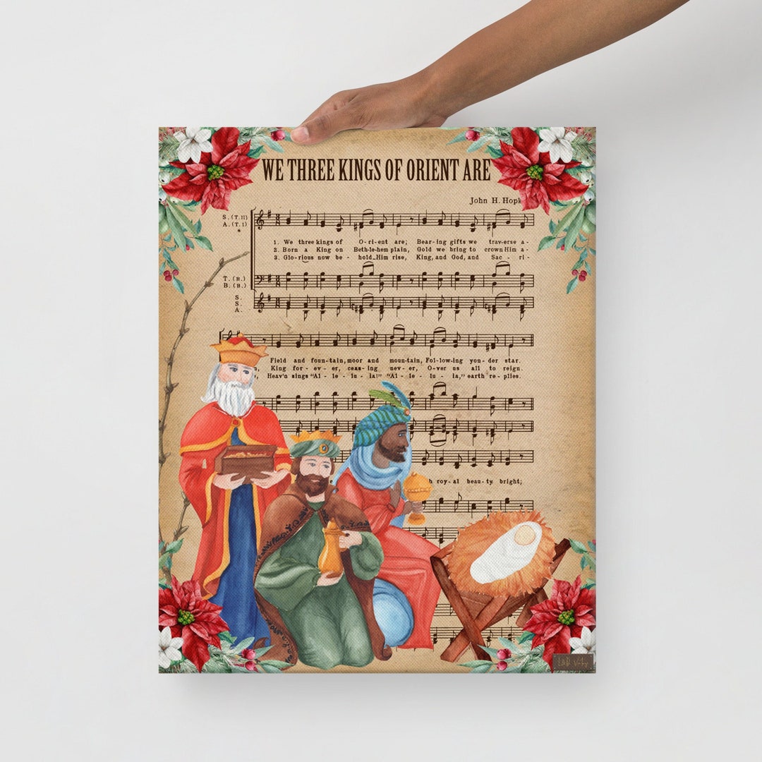 We Three Kings Christmas Carol Canvas, Three Kings of Orient Are ...