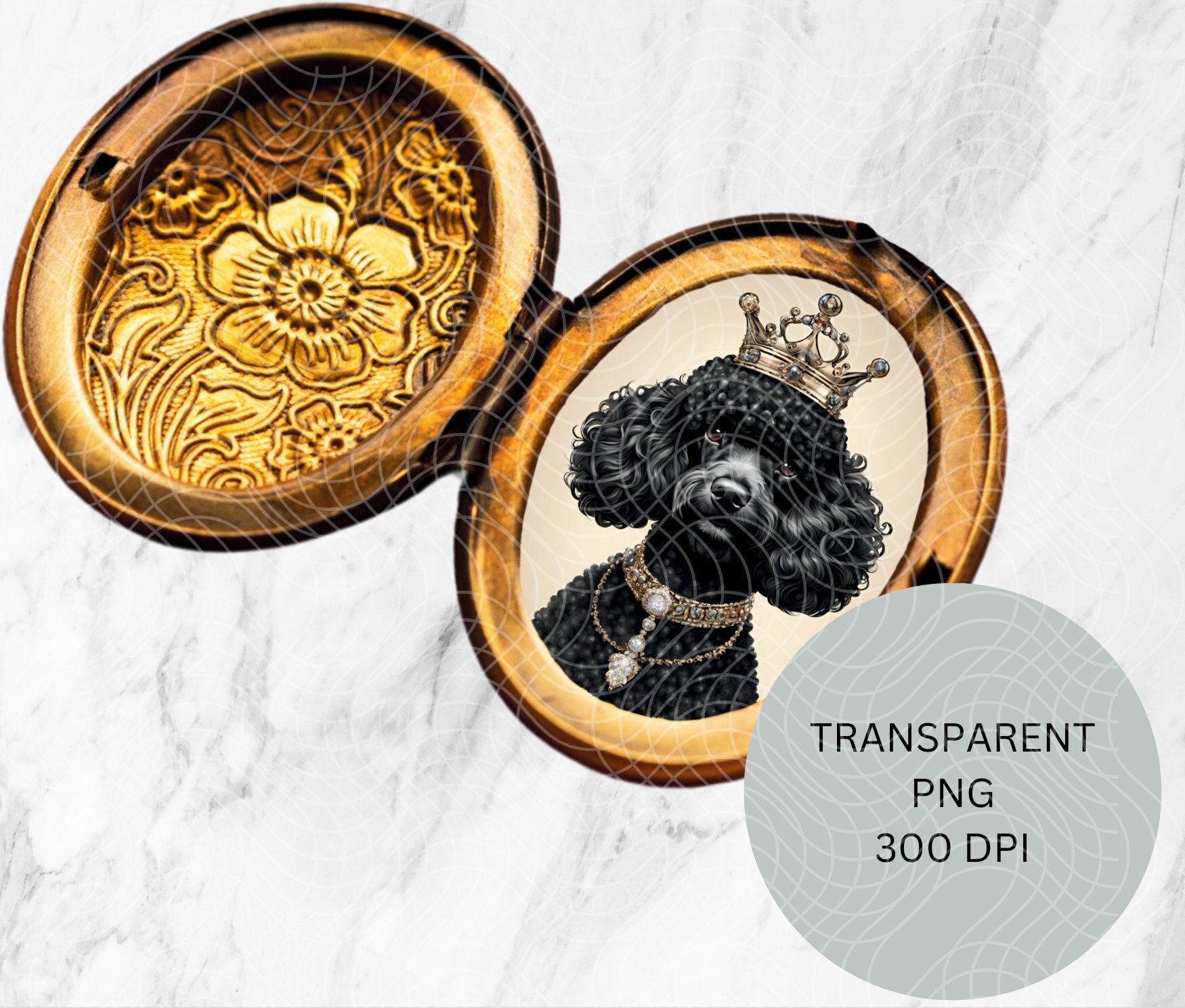 Locket Black Poodle X7 Clip Art Bundle, Poodle Download - Etsy