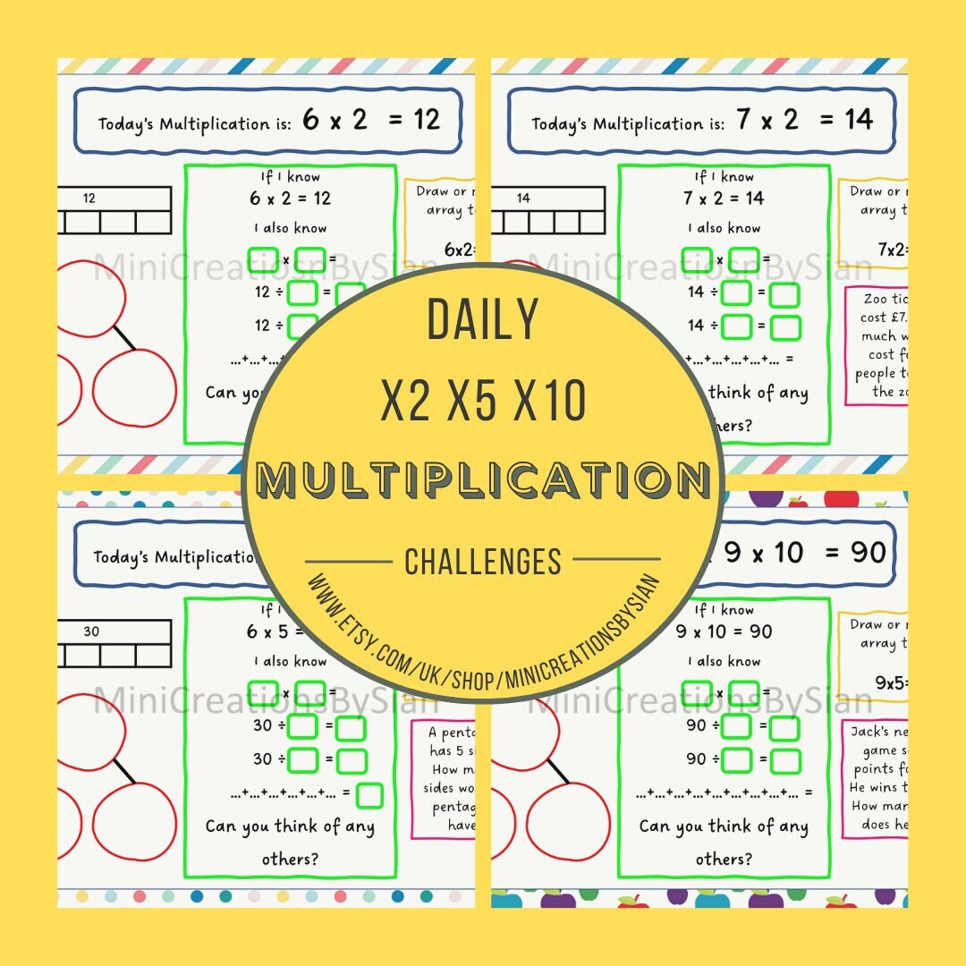 Daily Multiplication Activities - Etsy UK